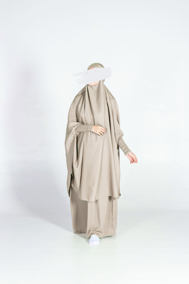 Beige Jilbab | 2 Piece Prayer Abaya