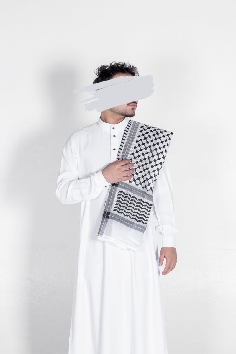 Palestinian White Shemagh Scarf | Shemagh for Men