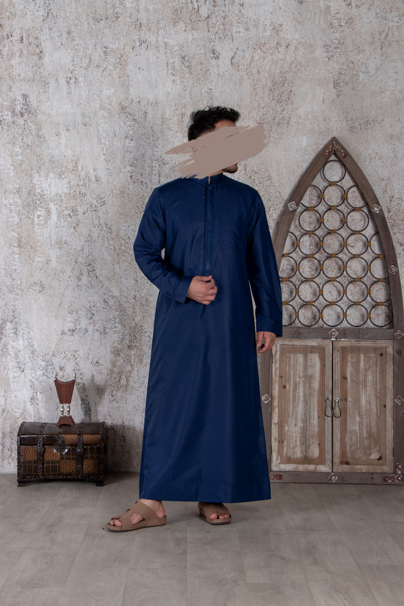 Navy Blue Thawb | Jubba | Qamis | Muslim Mens Dress