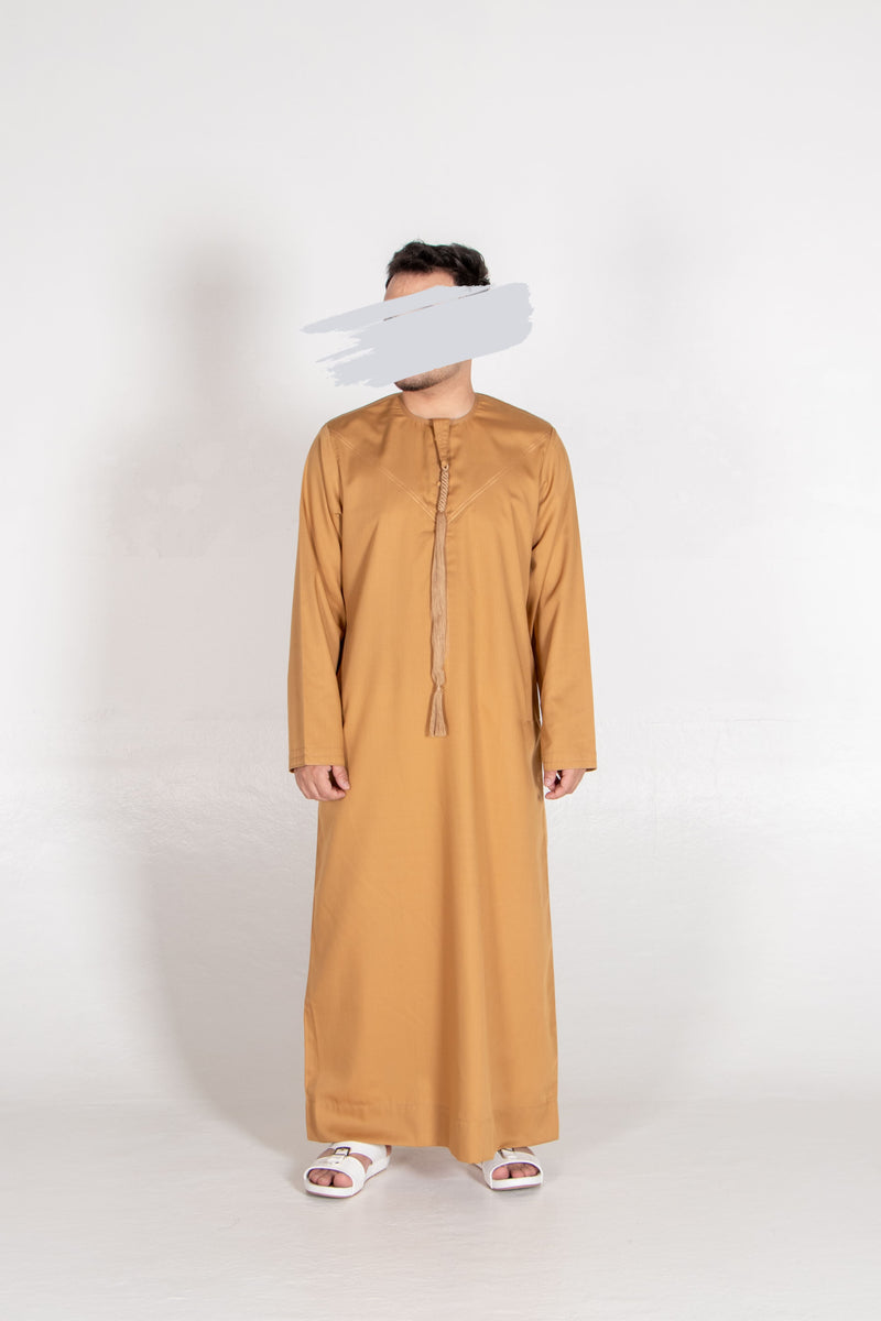 Golden Emirati Kandora for Men | Mens Thobe | Emirati Jubba