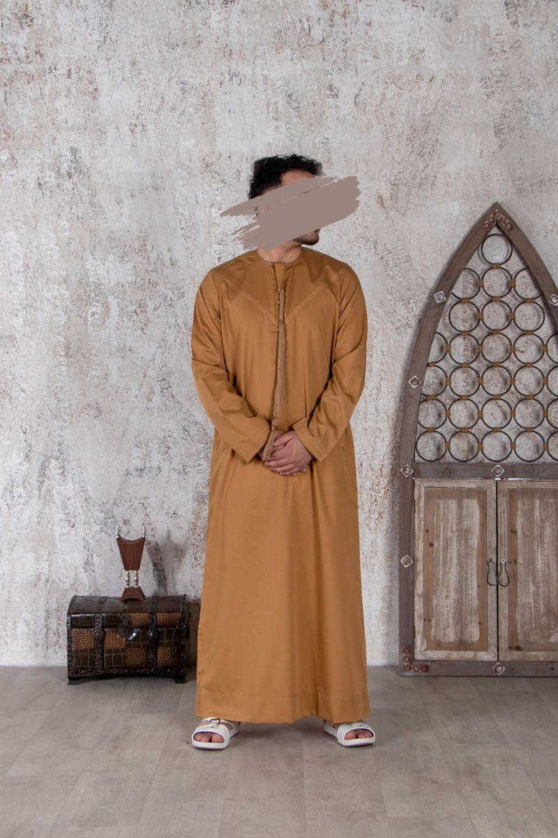 Golden Emirati Kandora for Men | Mens Thobe | Emirati Jubba