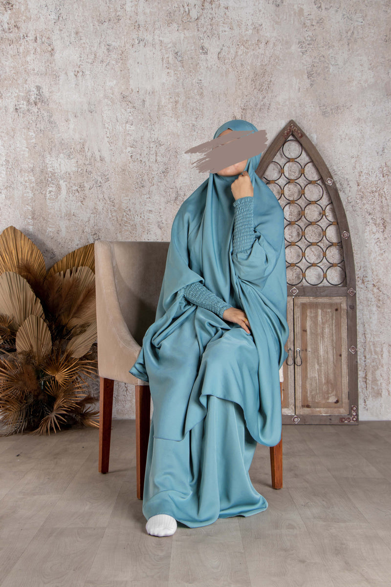 Powder Blue Jilbab | 2 Piece Prayer Abaya