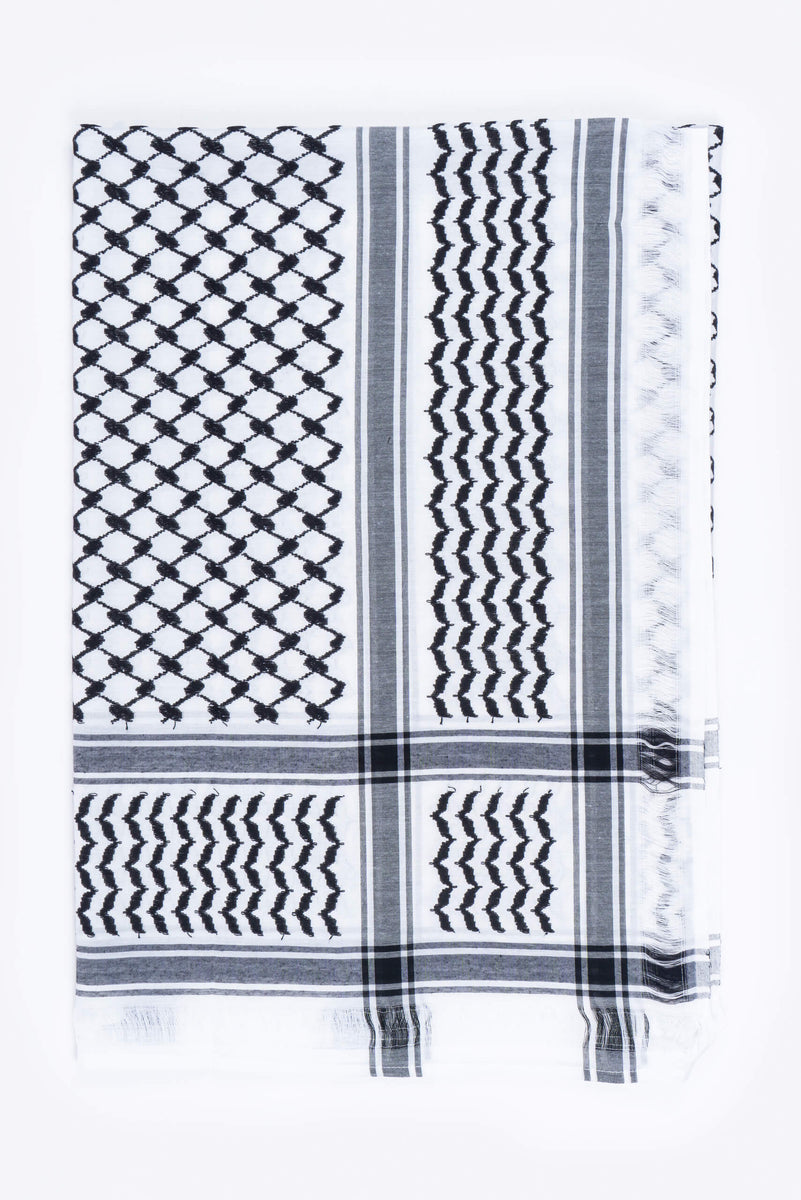 Palestinian White Shemagh Scarf | Shemagh for Men